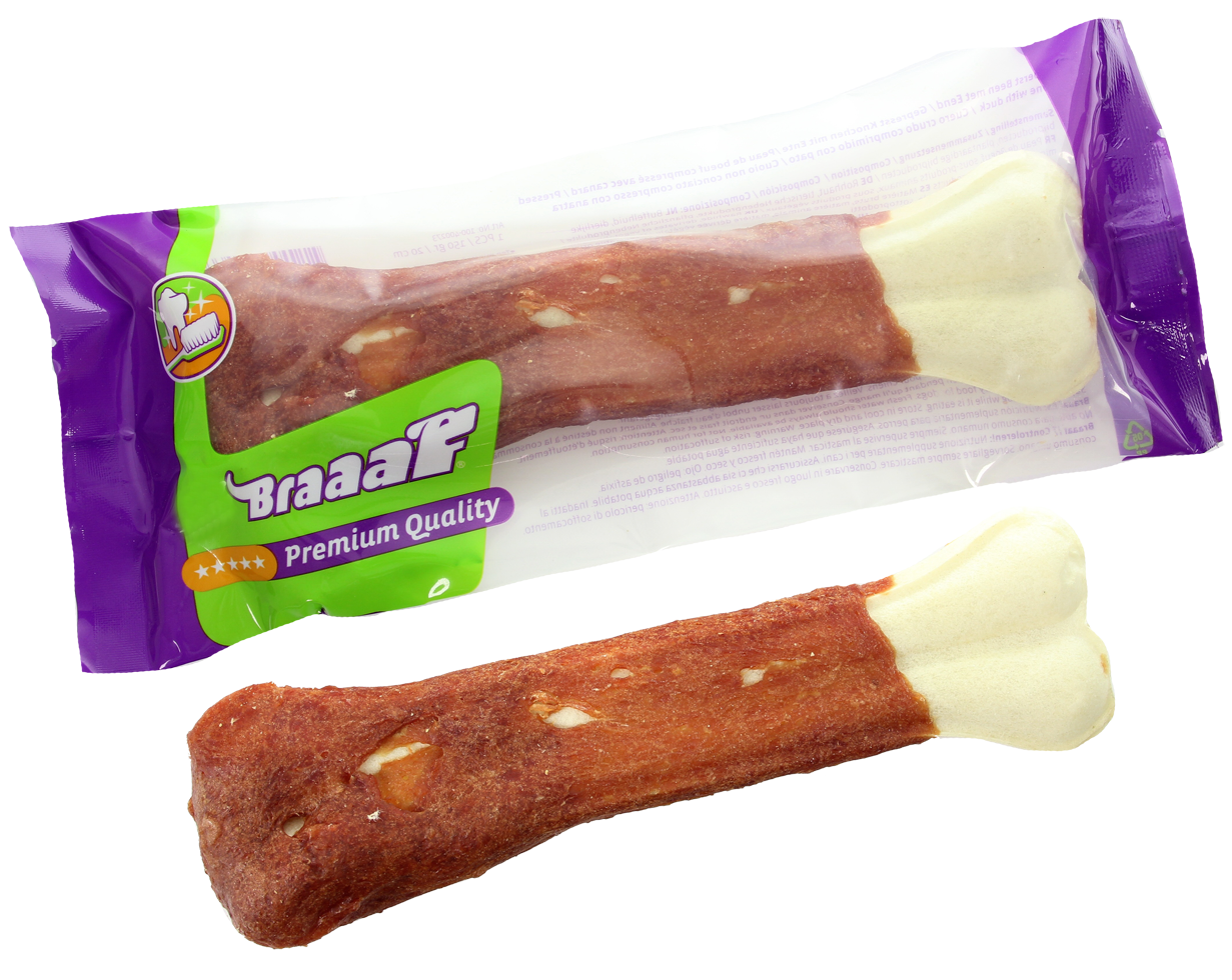 Braaaf Pressed Duck Bones 20 cm (1 pcs) - Food4animals
