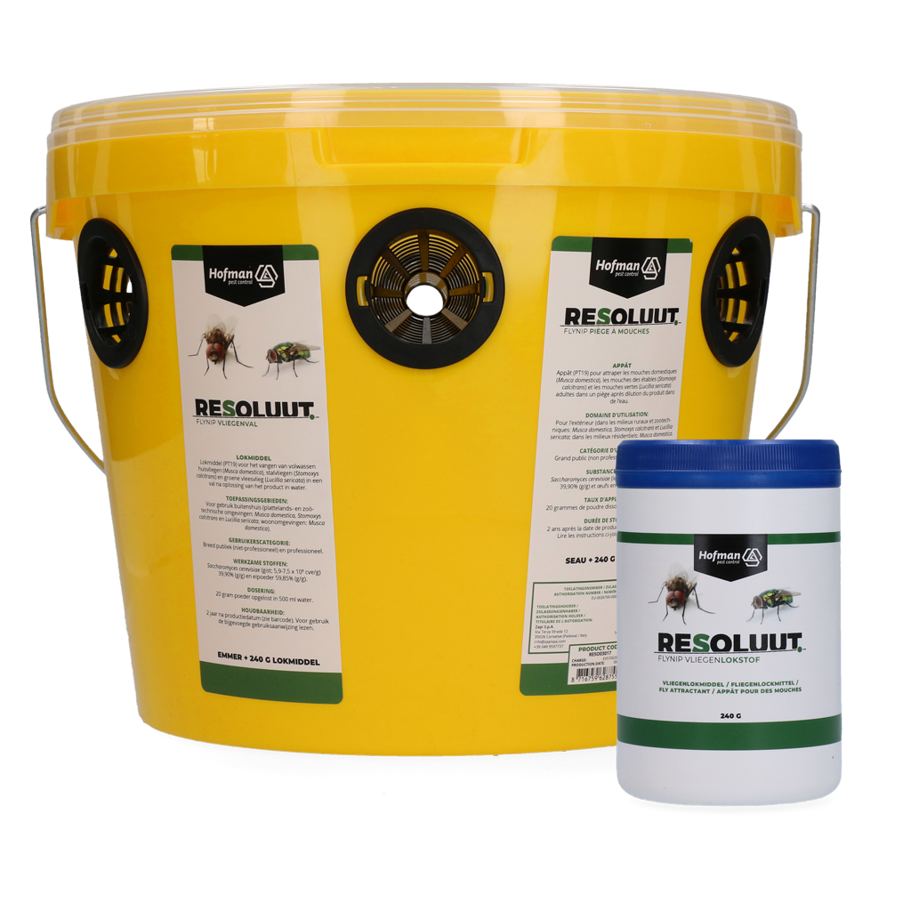 Resoluut FlyNip Vliegenval (emmer incl. lokstof) - Food4animals