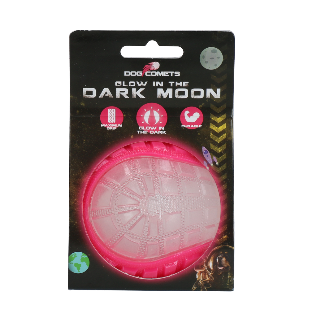 Dog Comets Glow in the Dark Moon Pink M - Food4animals